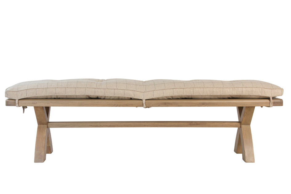 Hatton 2m Bench Cushion Only – Natural Check – Blackbridge Furnishings